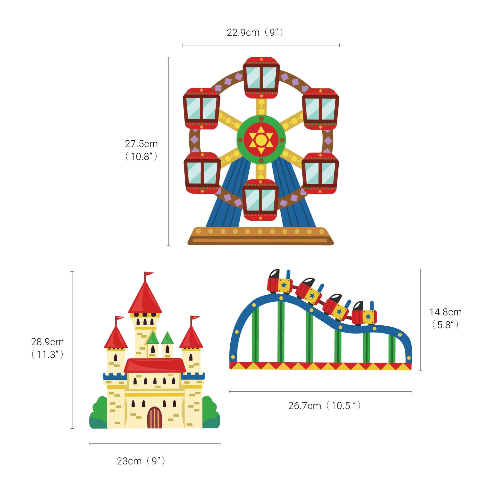 Amusement Theme Park Removable Fabric Wall Stickers / Decals With ...