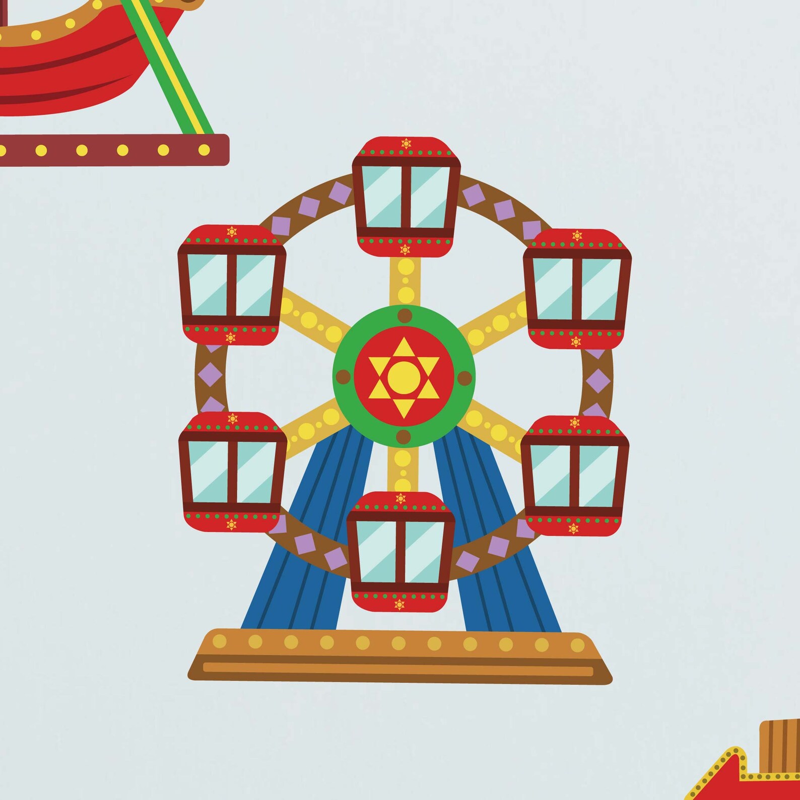 Amusement Theme Park Removable Fabric Wall Stickers / Decals With ...