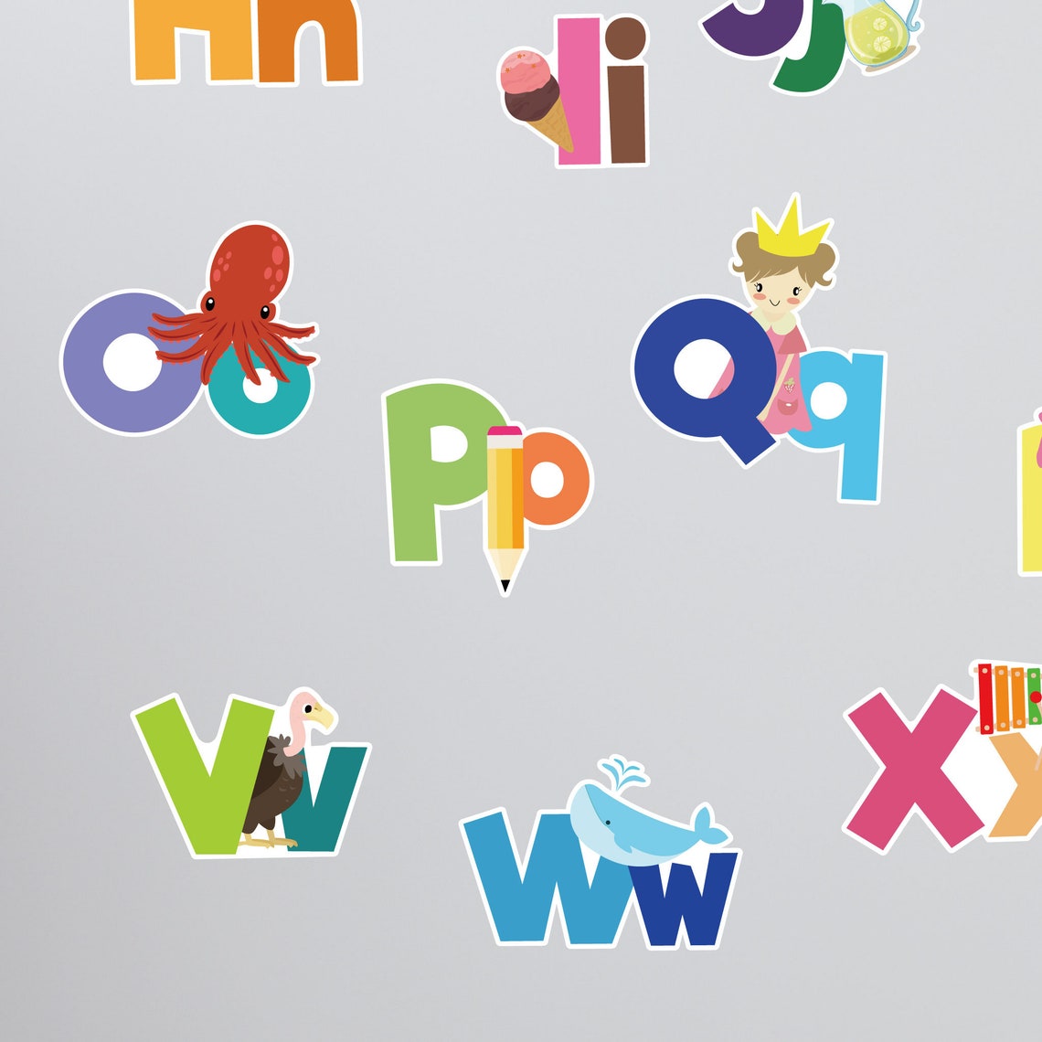 Alphabets & Numbers Removable Fabric Wall Stickers / Decals - Etsy