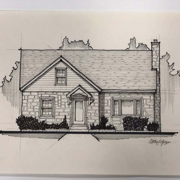Custom Architectural Hand Drawn Drawing - Etsy