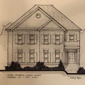 Custom Hand Drawn Architectural House Portrait - Etsy