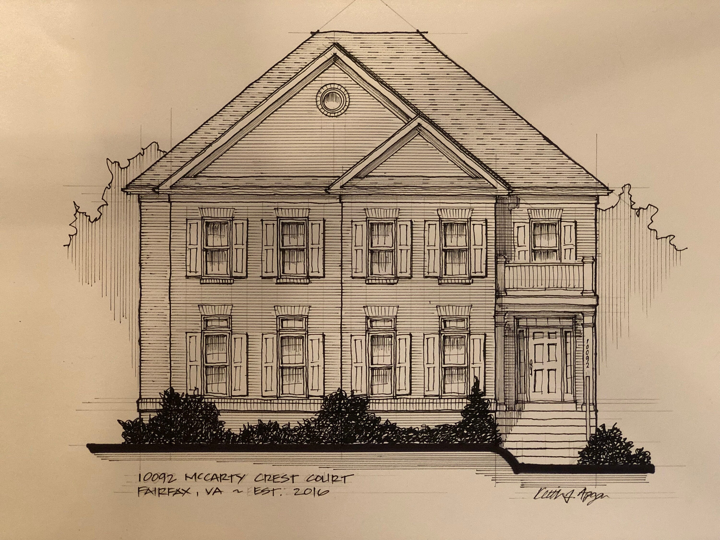 Custom Hand Drawn Architectural House Portrait - Etsy