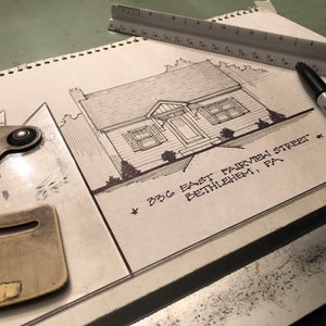 Custom Hand Drawn Architectural House Portrait - Etsy
