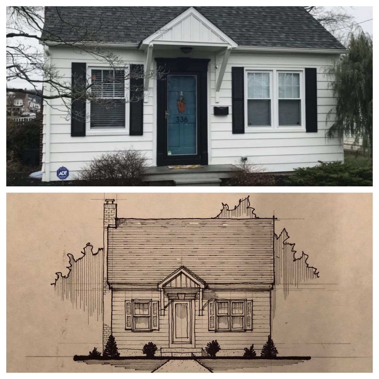 Custom Hand Drawn Architectural House Portrait - Etsy