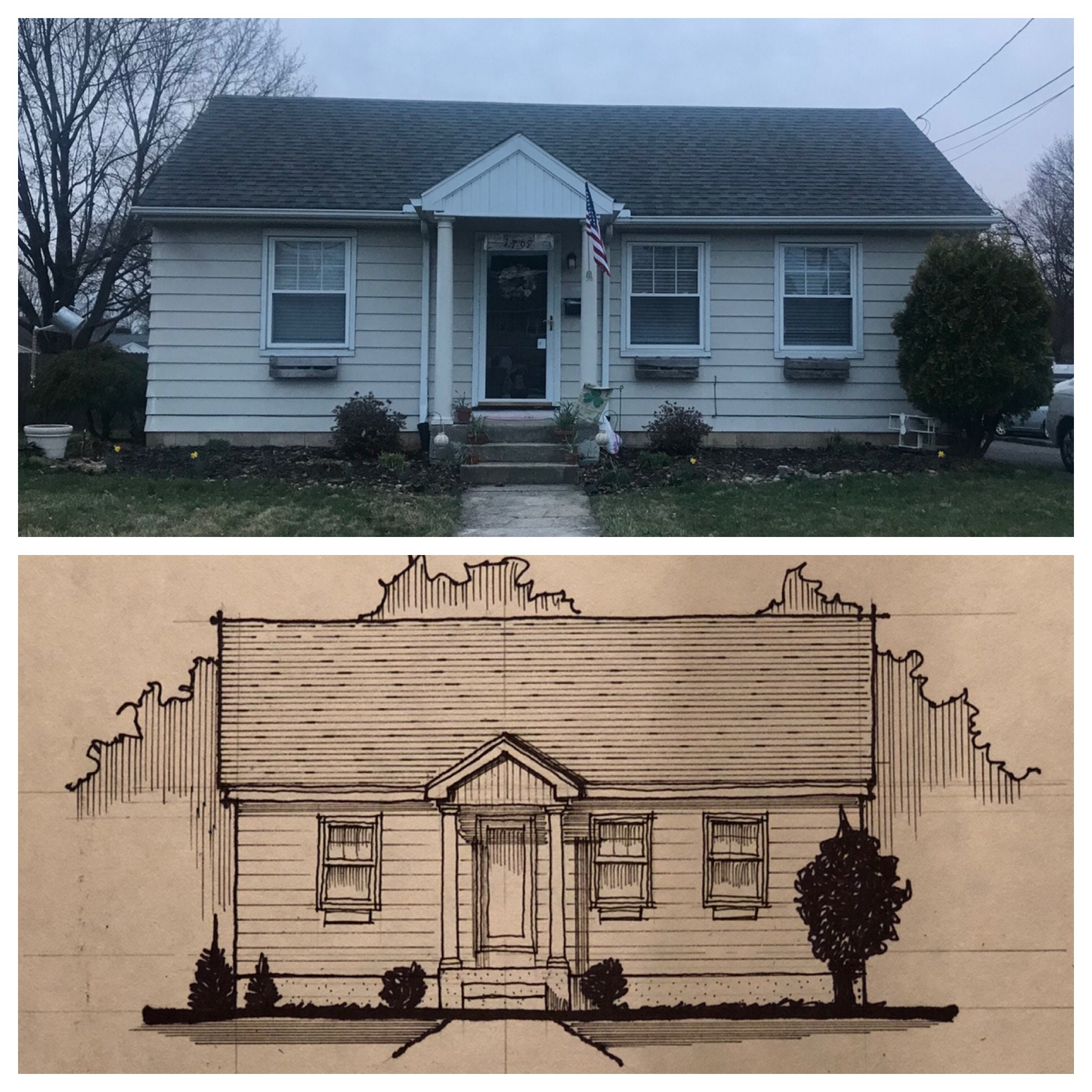 Custom Hand Drawn Architectural House Portrait - Etsy