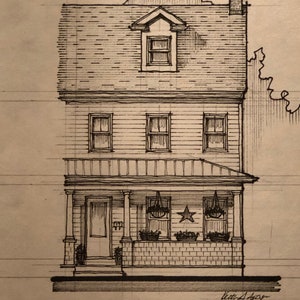 Custom Hand Drawn Architectural House Portrait - Etsy
