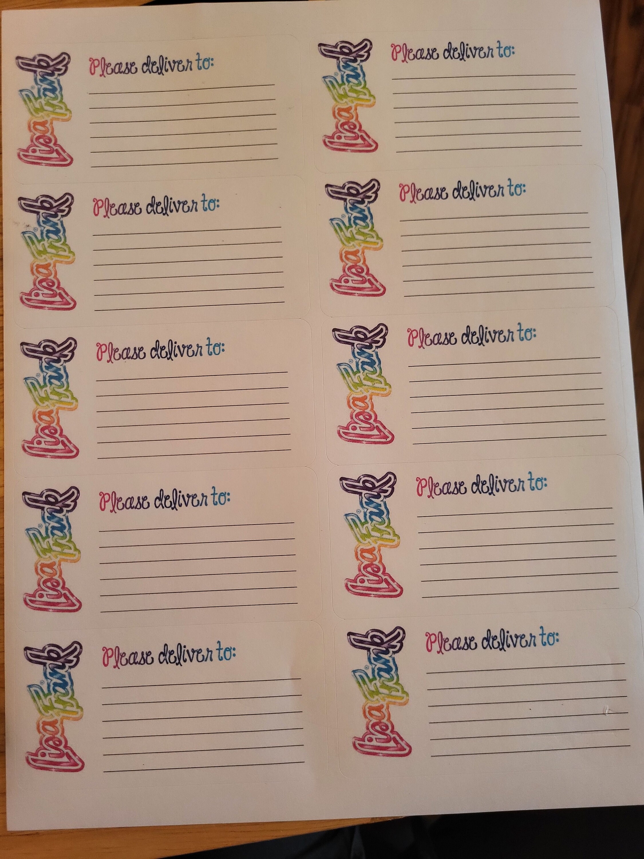Lisa Frank Personalized PDT Labels. 10/sheet Full Color. Special ...