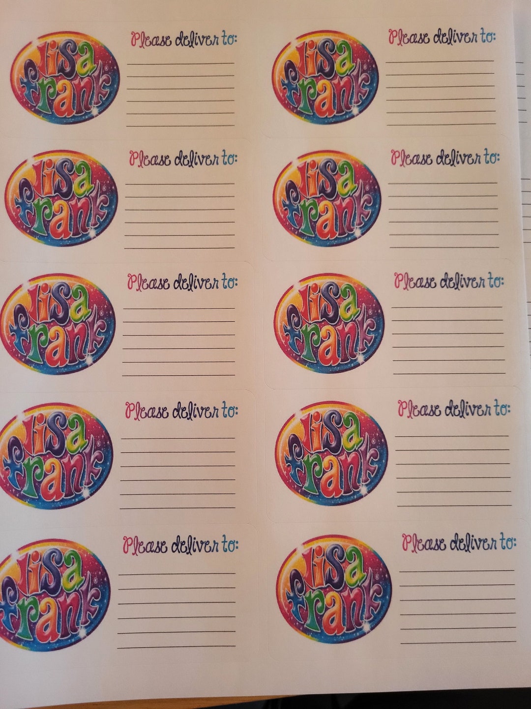 Lisa Frank Personalized PDT Labels. 10/sheet Full Color. Special ...