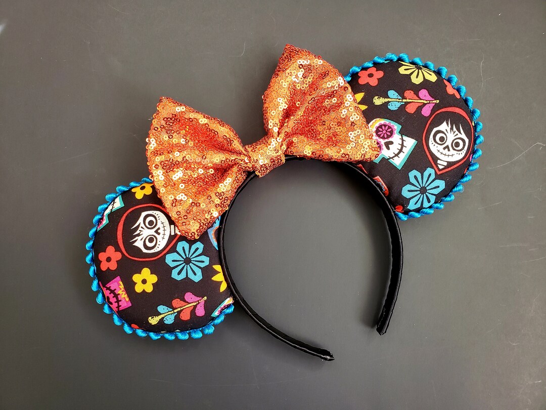 Coco Inspired Mickey Ears/halloween Inspired Mickey Ears/day - Etsy