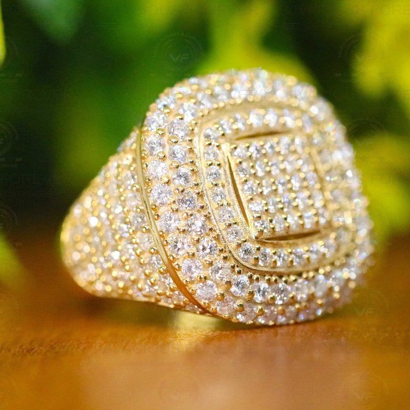 Mens Iced Out Ring - Etsy