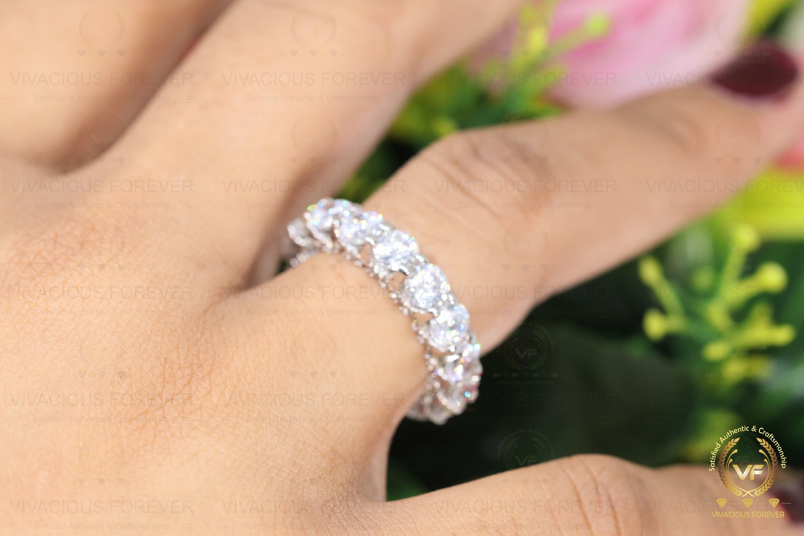 Round Cut Wedding Ring 18kt Gold Wedding Band 6.78ctw EF | Etsy