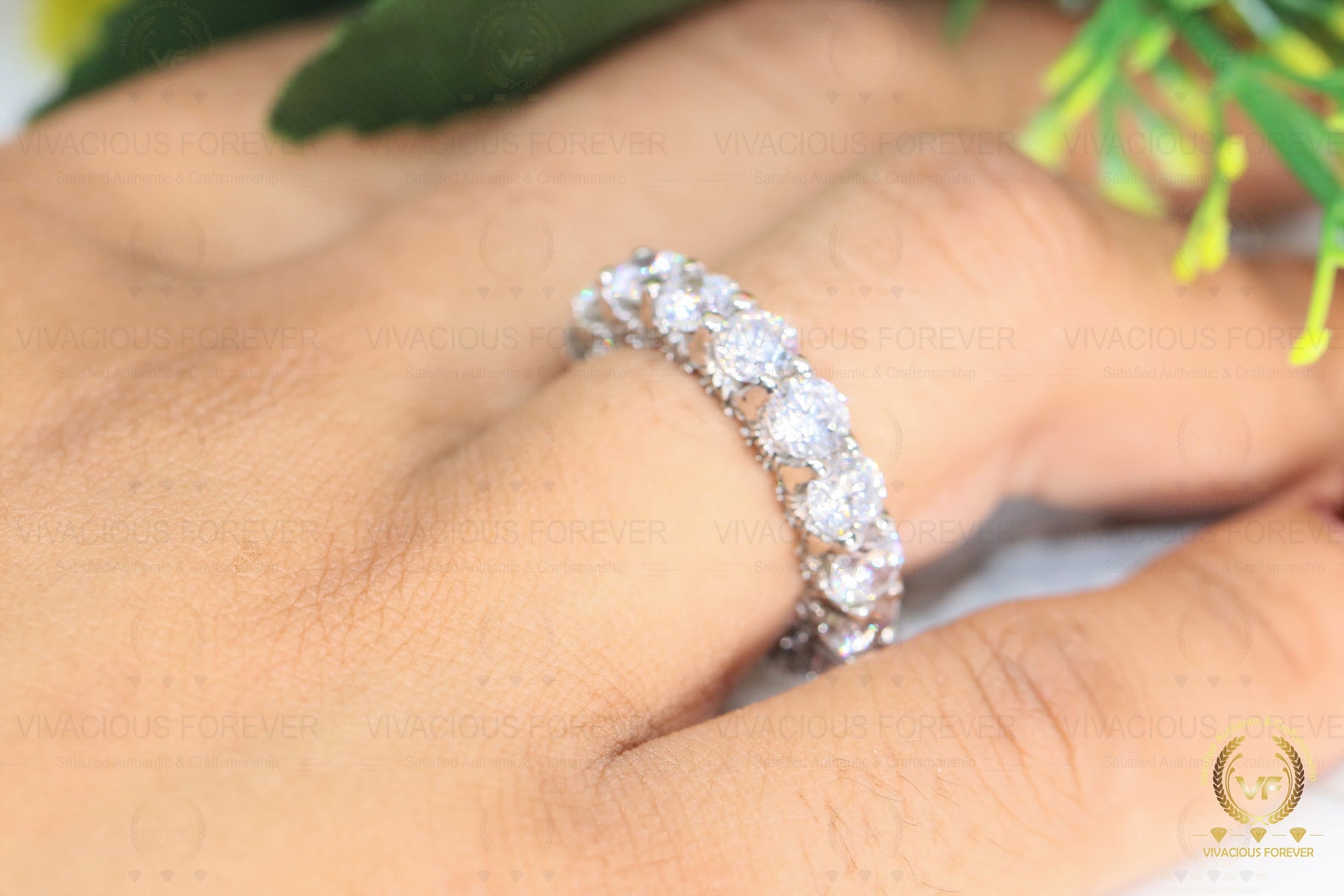 Round Cut Wedding Ring 18kt Gold Wedding Band 6.78ctw EF | Etsy