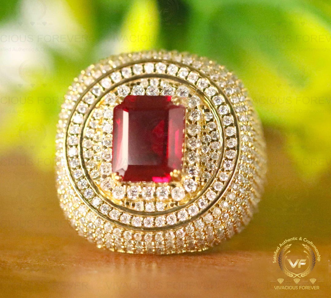 Colorless Moissanite Men's Custom Made Solid Gold Super Iced Out ...