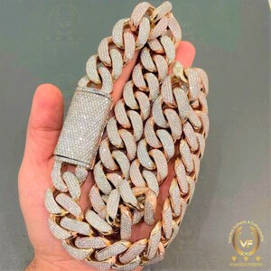 22mm Width Hip Hop Miami 79.34TCW Colorless Moissanite Luxury Custom ...