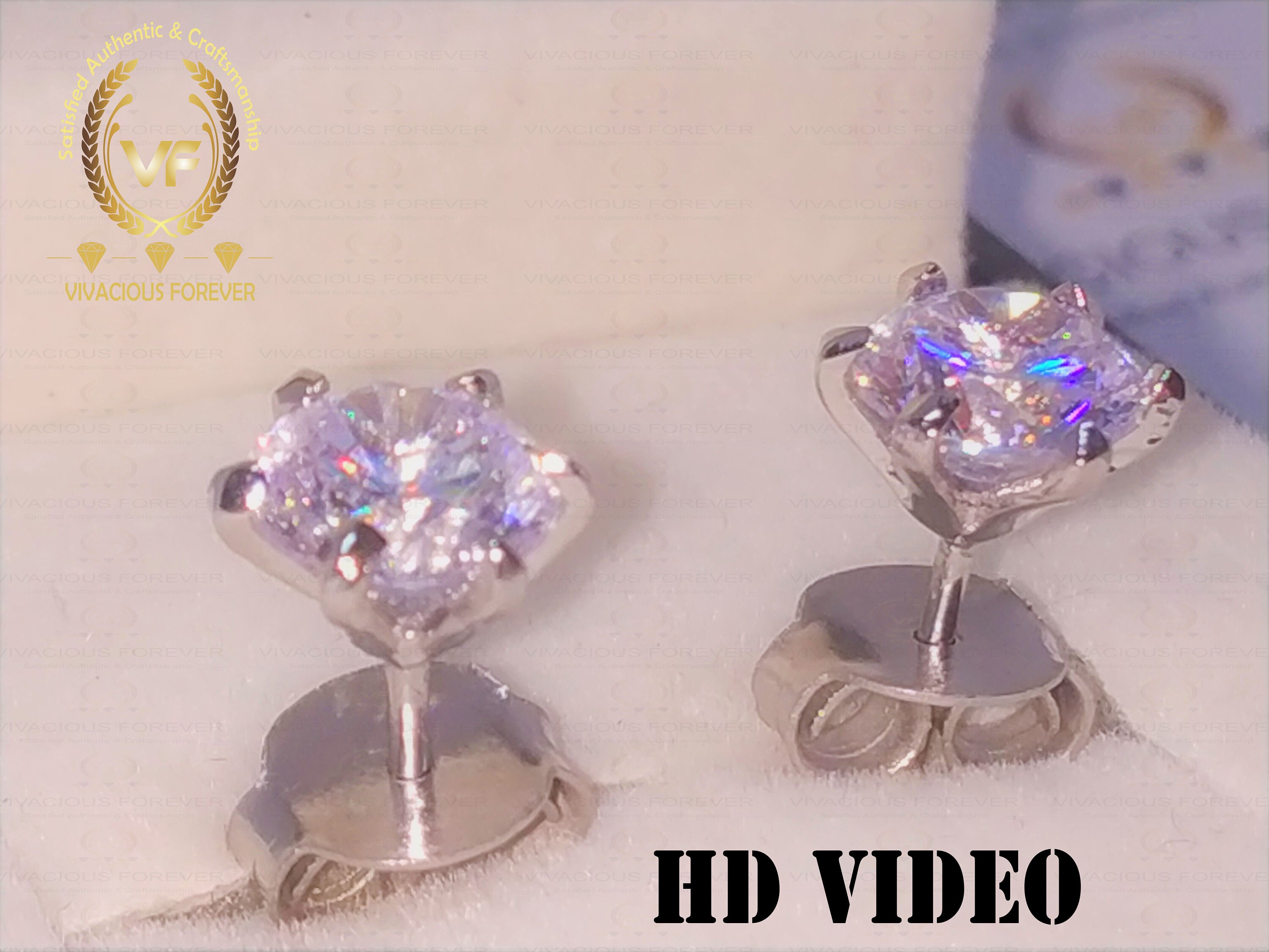 Six Prong Stud Earrings 14K Gold Bridal Jewelry Wedding | Etsy