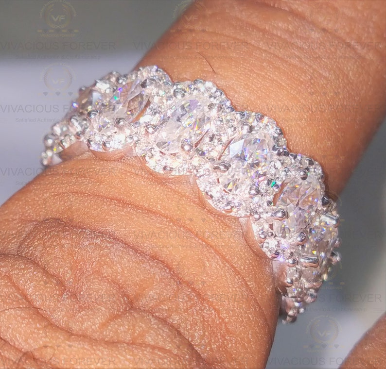 Colorless Moissanite Wedding Band 6.54ct Oval Moissanite | Etsy