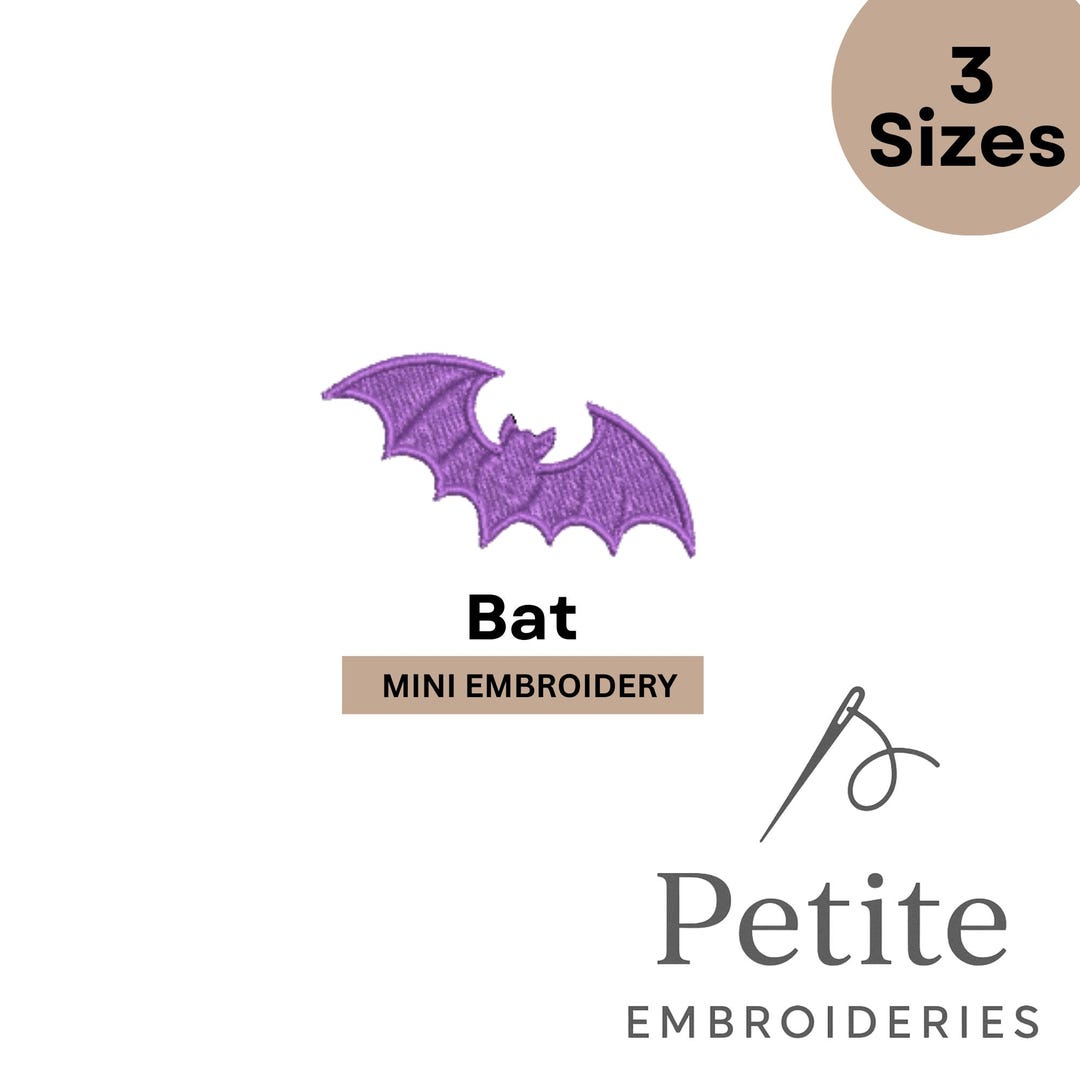 Mini Bat Halloween Machine Embroidery Design | INSTANT DIGITAL DOWNLOAD ...