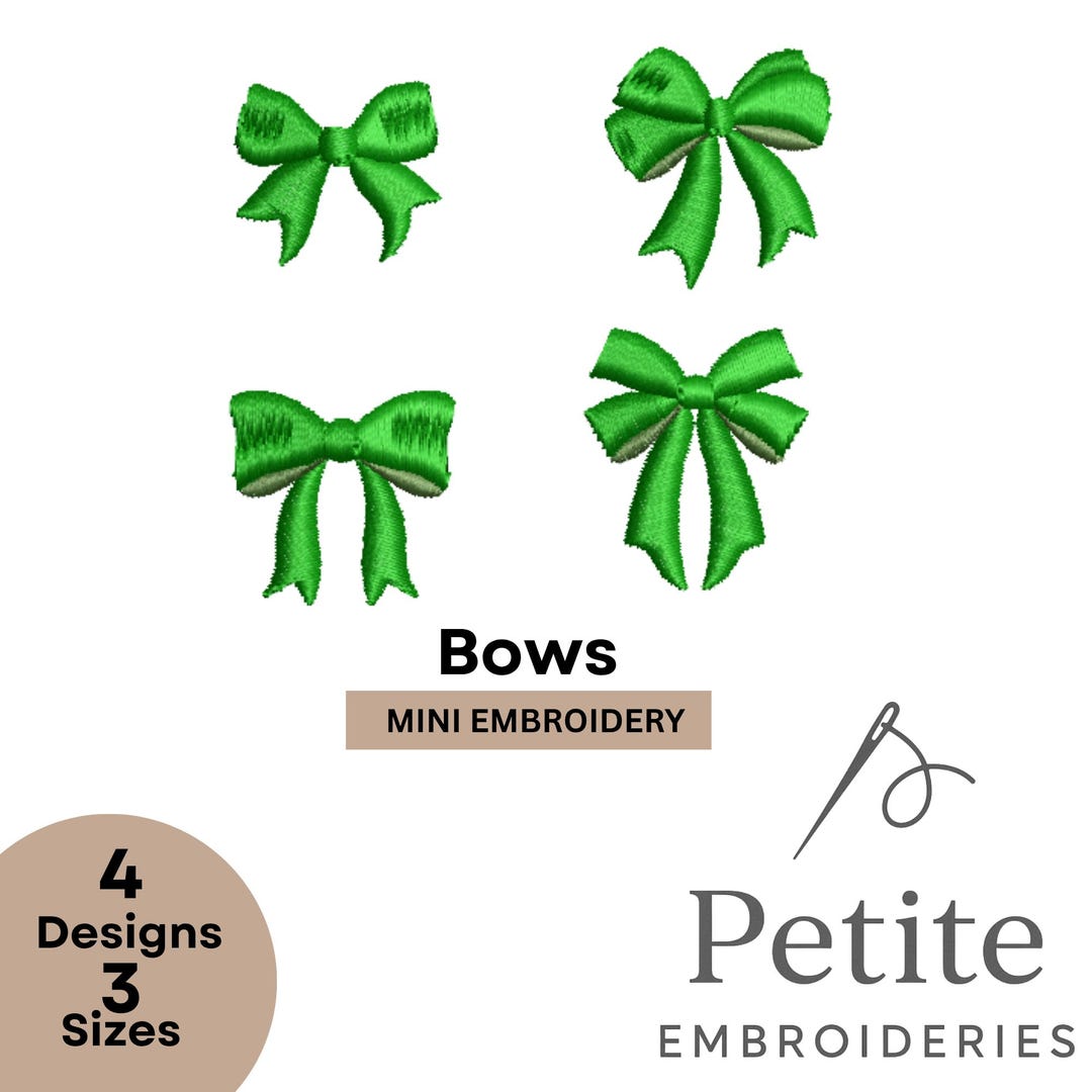 Mini Bow Bundle Embroidery Design | INSTANT DIGITAL DOWNLOAD | 4 ...