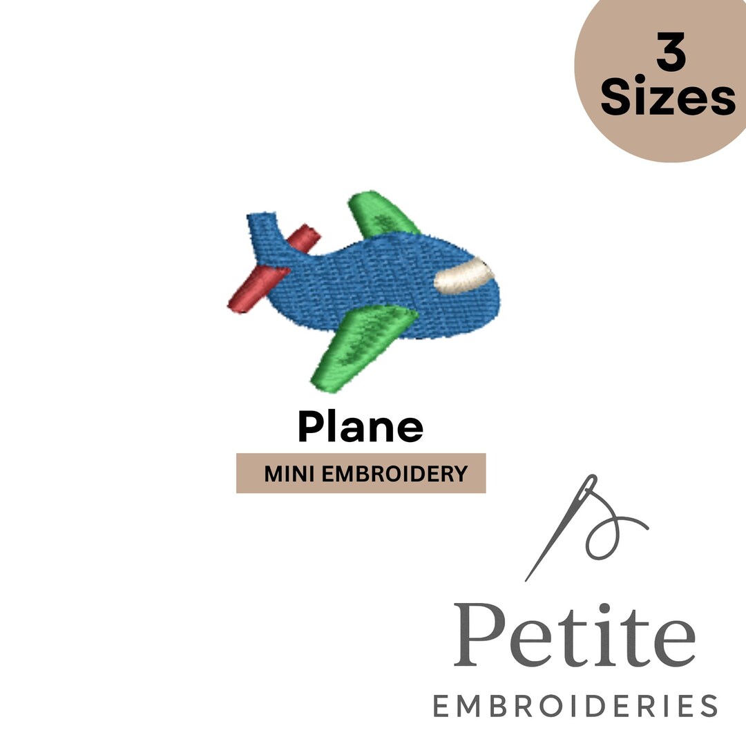 Mini Plane Machine Embroidery Design | INSTANT DIGITAL DOWNLOAD | 3 ...