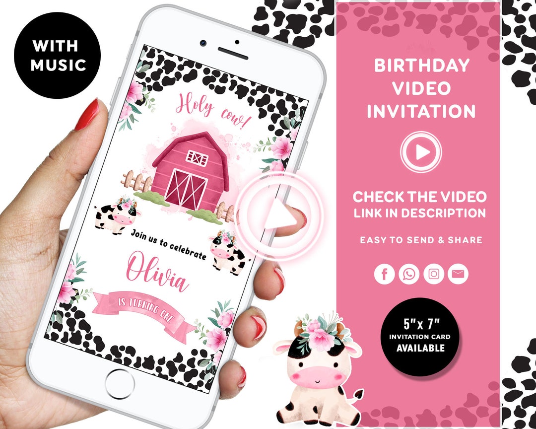 Holy Cow Birthday Invitation Holy Cow Invitation Moo Moo Birthday ...