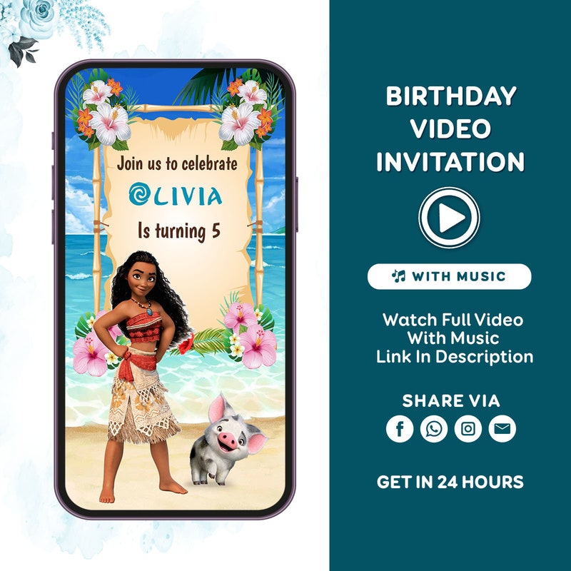 Moana Invitation - Etsy