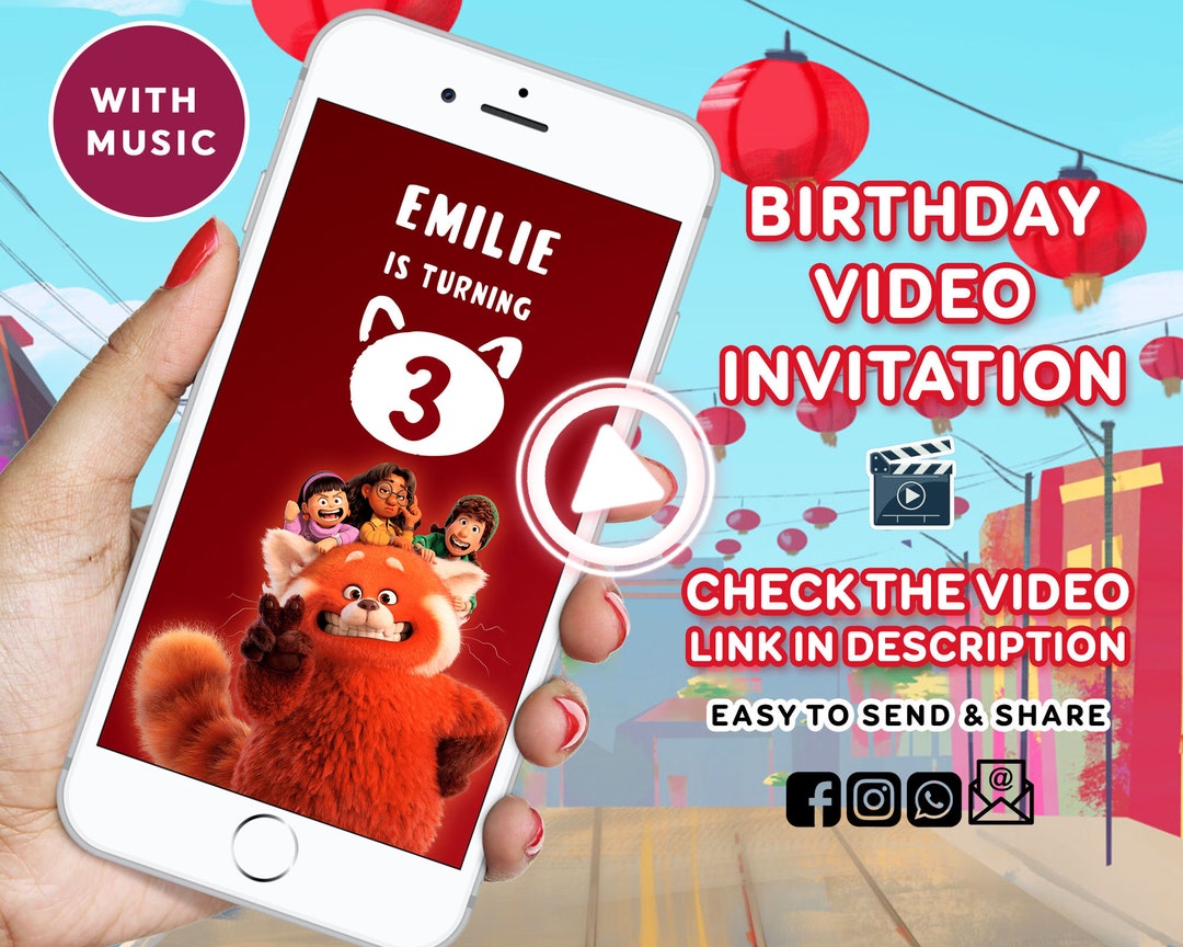 Turning Red Birthday Invitation Turning Red Invitation - Etsy