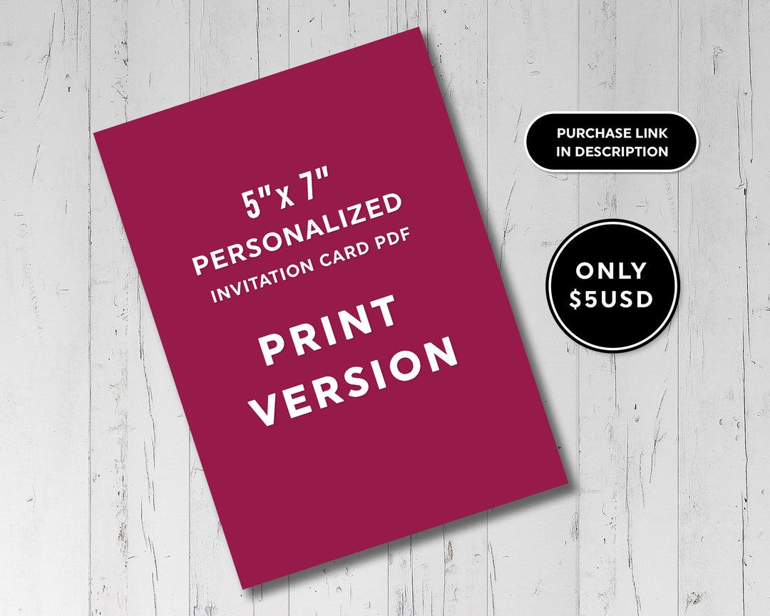 Print Ready Personalized 5"x7" Invitation Any Theme in Our Shop - Etsy