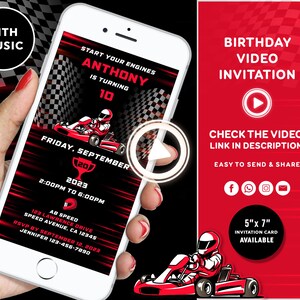 Go Kart Invitation Go Kart Birthday Invitation Go Kart Video Invitation ...