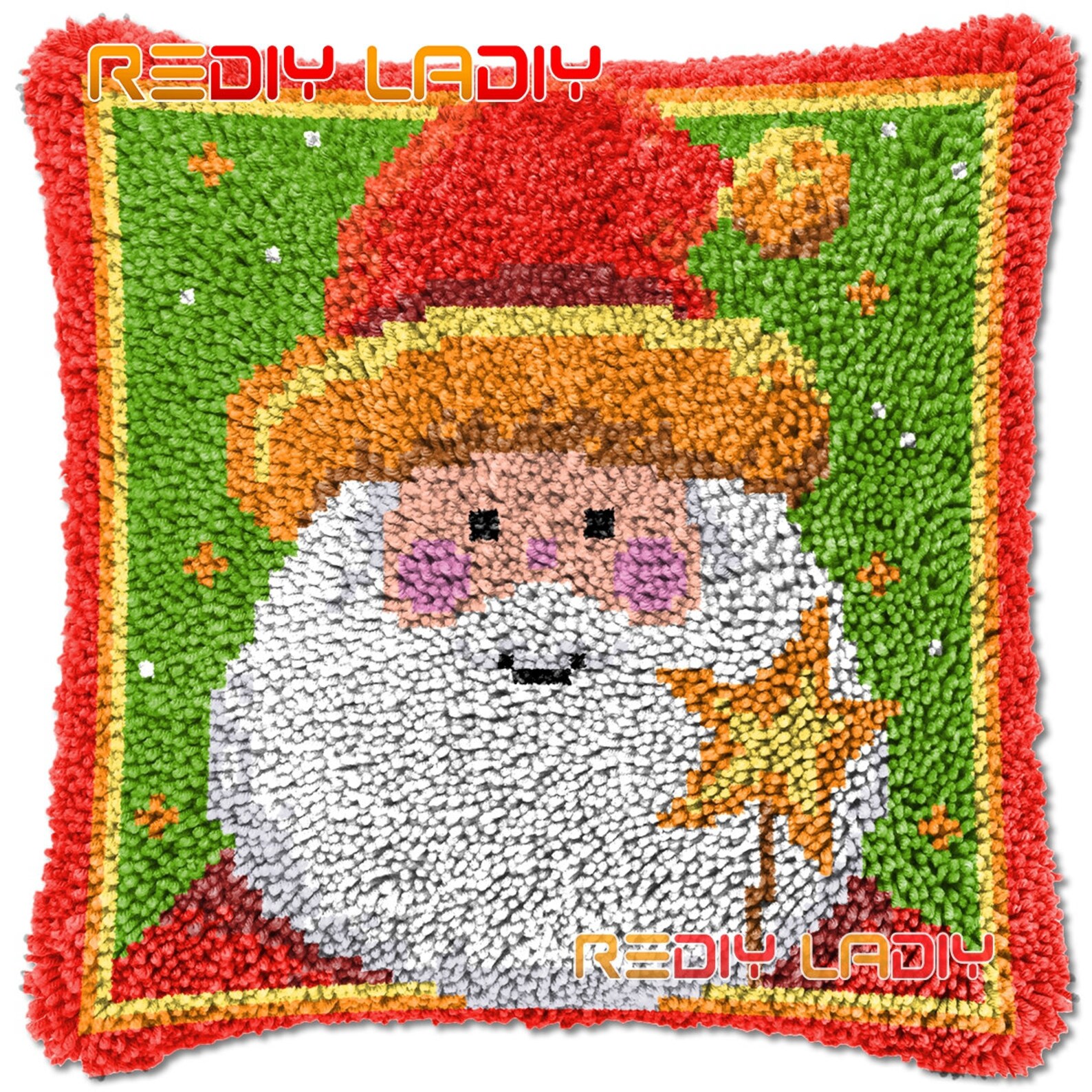 Latch Hook Cushion Lucky Santa DIY Needlepoint Kits Chunky - Etsy