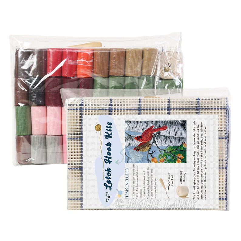 Latch Hook Rug Country Cottage Chunky Yarn Tapestry Kits DIY - Etsy