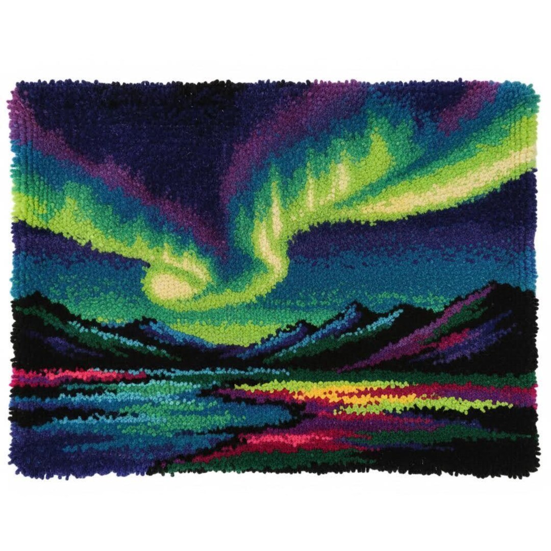 Serene Aurora Latch Hook Kits DIY Rug Making Kit Pre-printed Canvas ...
