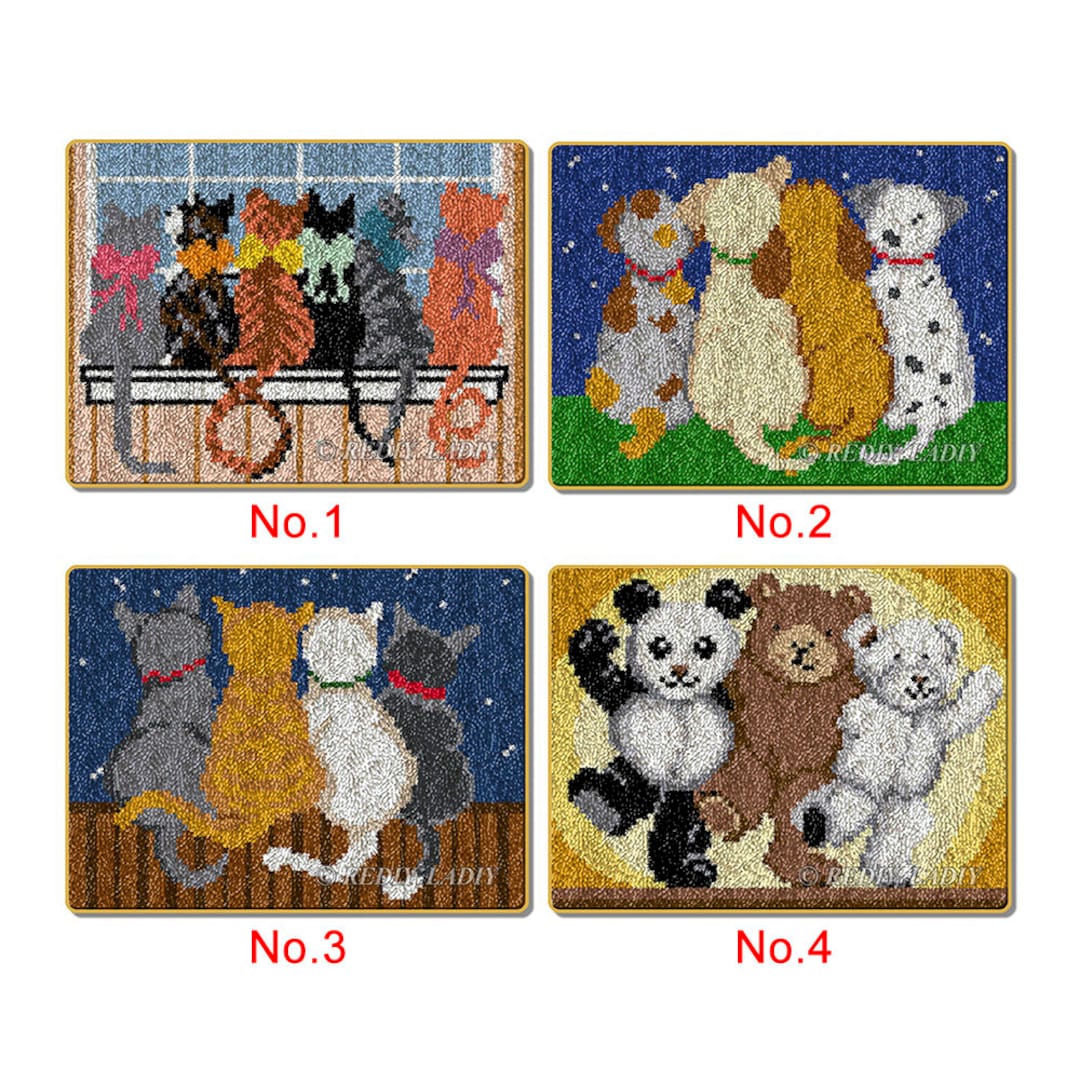 Latch Hook Rug Kits Best Friends Plush Floor Mat Pre-printed - Etsy