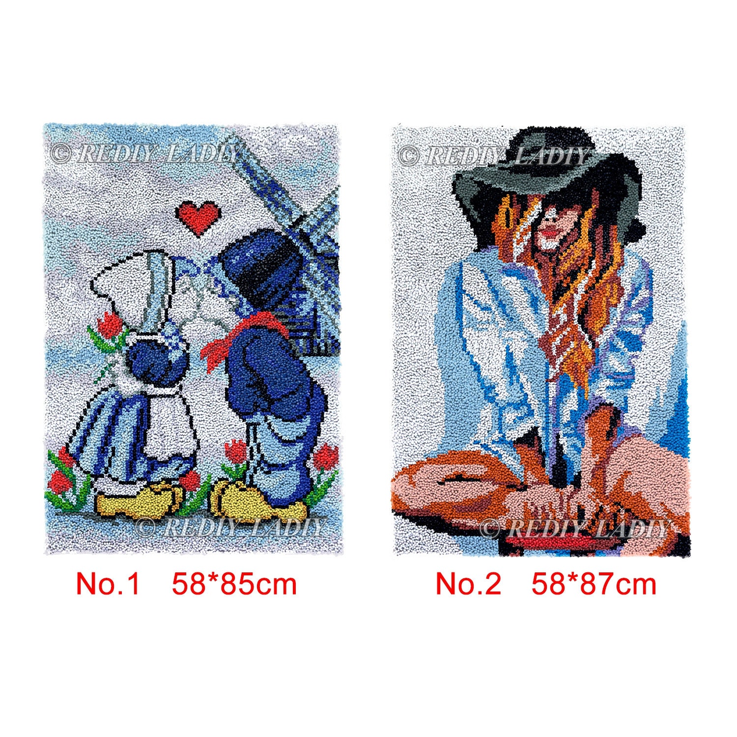 Latch Hook Rug Kissing Couples Chunky Yarn Tapestry Kits DIY - Etsy