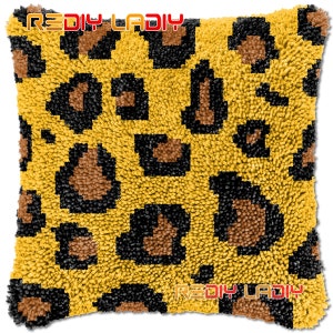 Latch Hook Cushion Leopard Stripes DIY Needlepoint Kits Chunky - Etsy