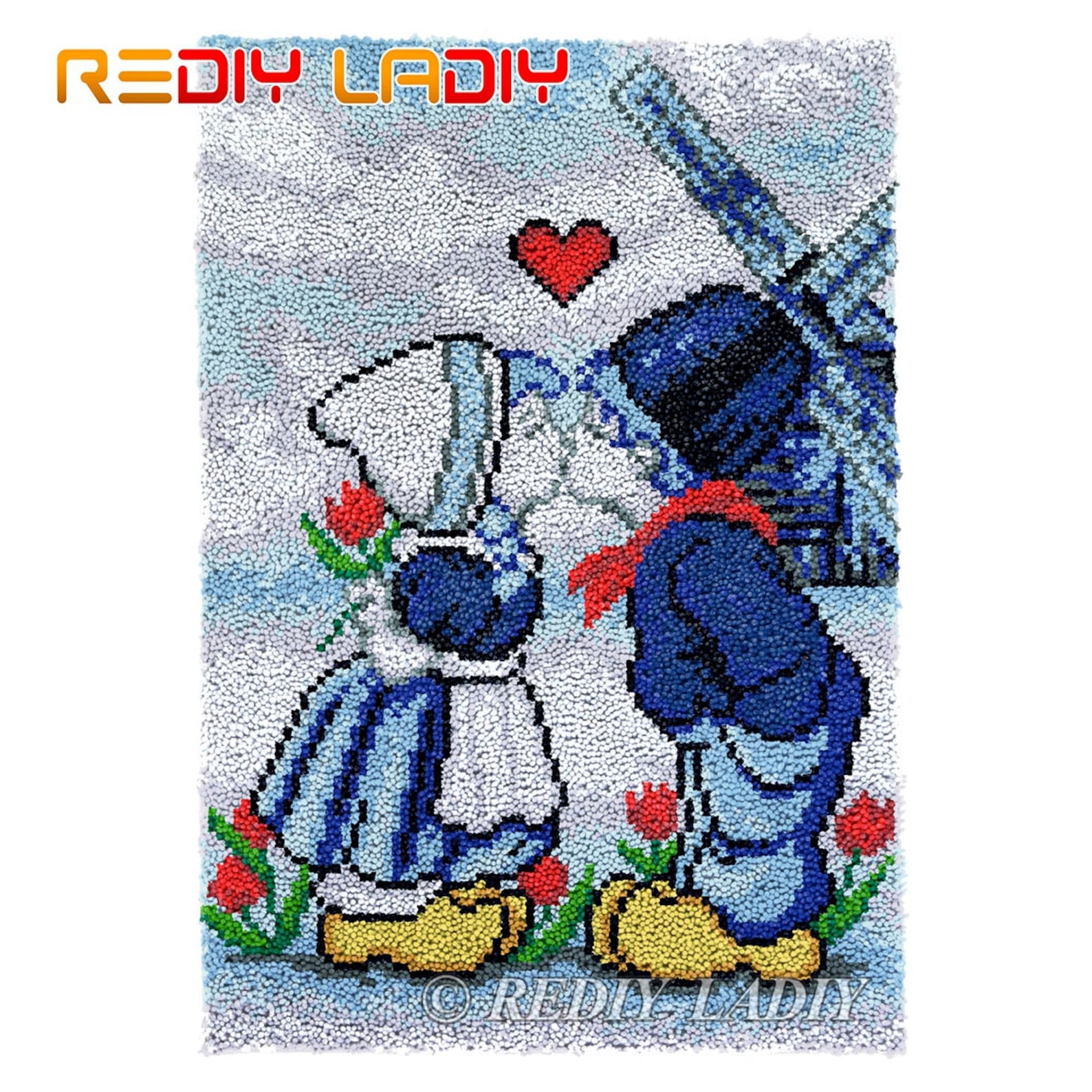 Latch Hook Rug Kissing Couples Chunky Yarn Tapestry Kits DIY - Etsy