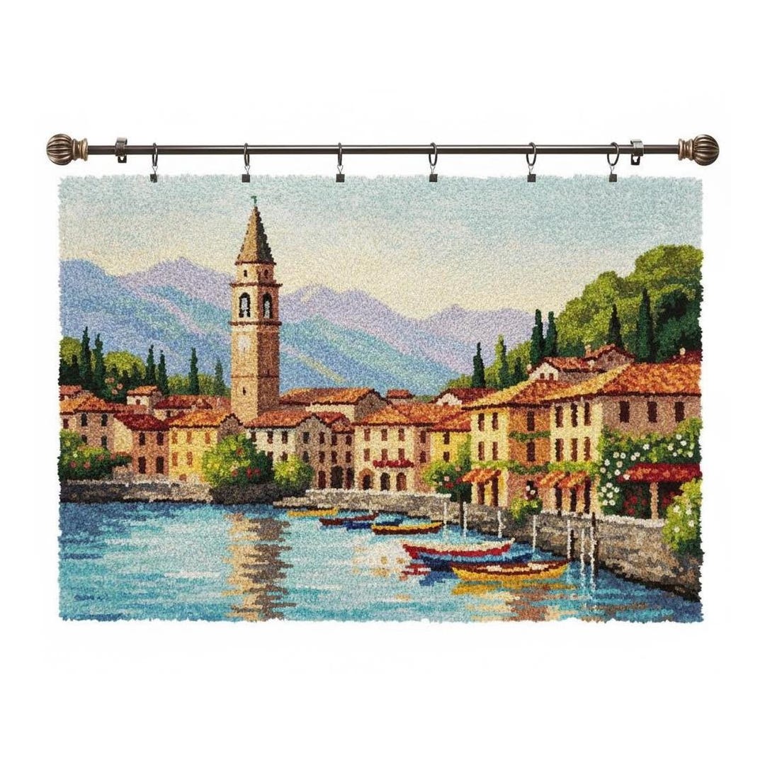 Bell Tower Village Latch Hook Kit for Adults DIY Rug Making Kits Wall ...