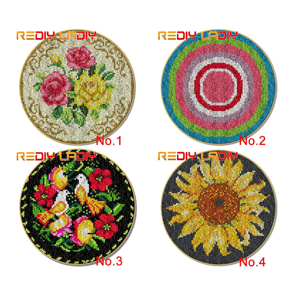 Latch Hook Rug Kits Rose Sunflowers Plush Floor Mat - Etsy