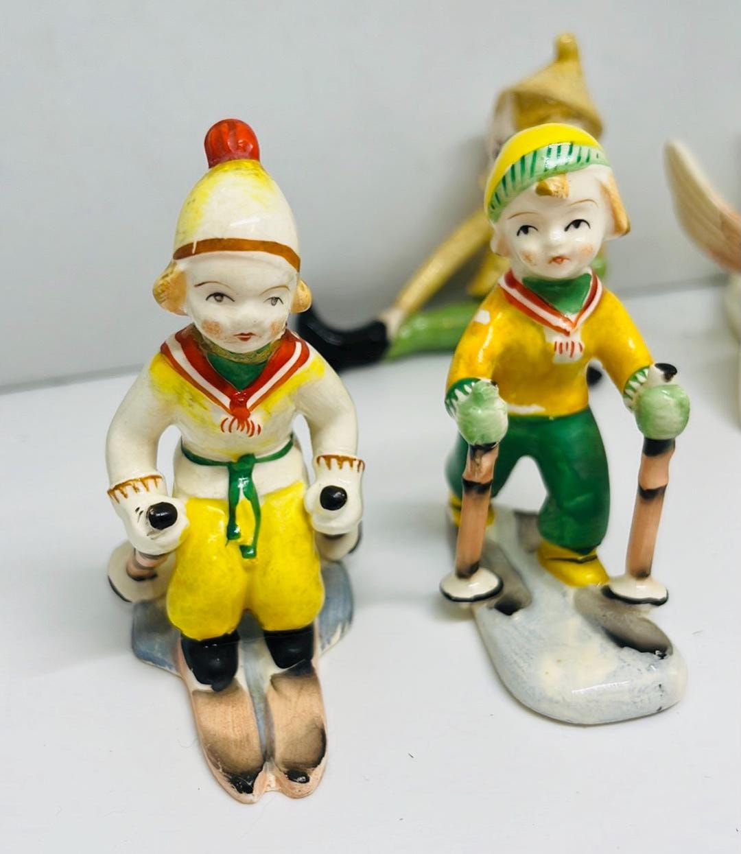 Vintage Pair of Children Skiing Figures, Made in Japan - Etsy