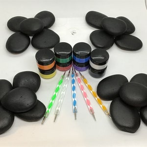 Unique Mandala Art Stone Painting Kit, Includes Rocks, 8 Paints ...