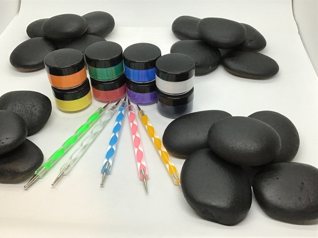 Unique Mandala Art Stone Painting Kit, Includes Rocks, 8 Paints ...