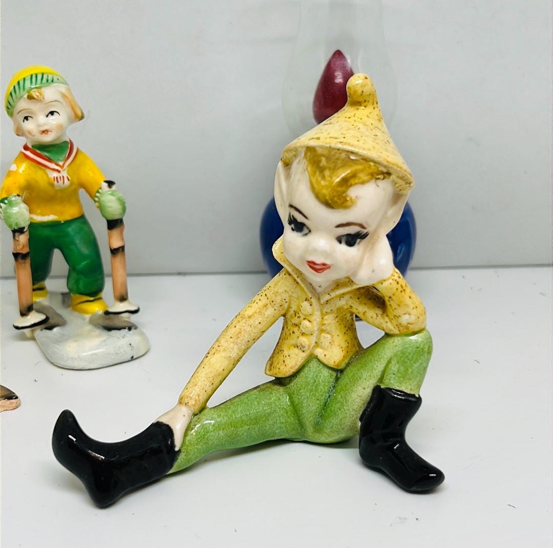 Vintage Fairy Sitting Elf Figure Holland Mold Co - Etsy