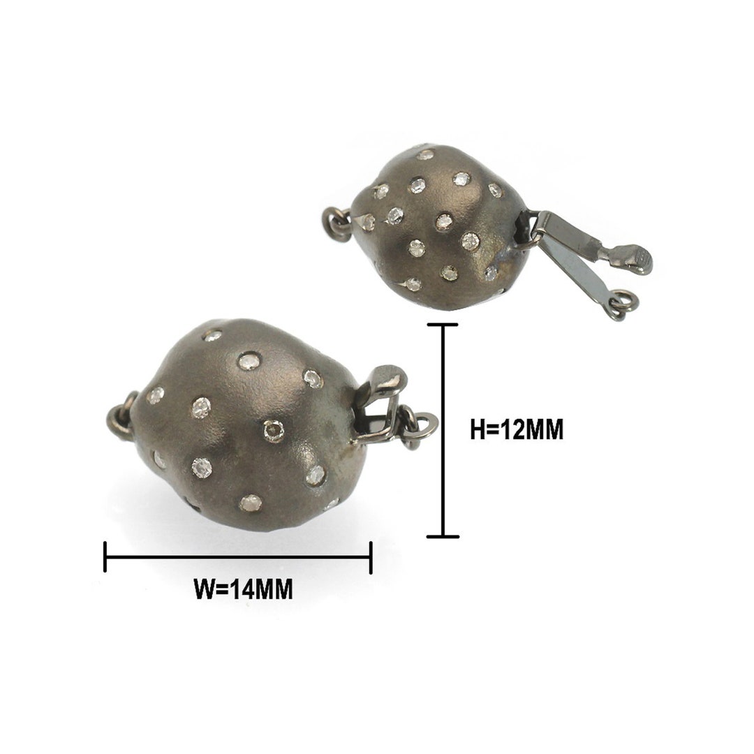 Pave Diamond Bead Lock, Diamond Clasp, 925 Silver Clasp, Pave Findings ...