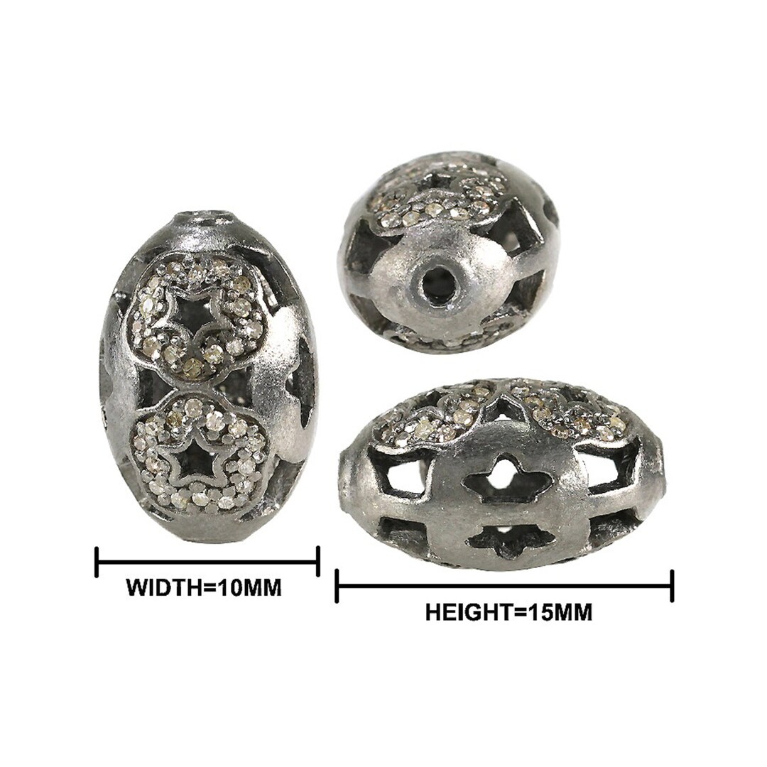 Pave Diamond Oval Shape Matte Finish Beads, Antique Beads, Oval Diamond ...