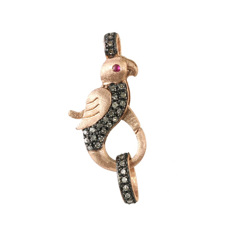 Diamond Bird Lock,pave Silver Lock,diamond Findings,lock Jewelry,pave ...