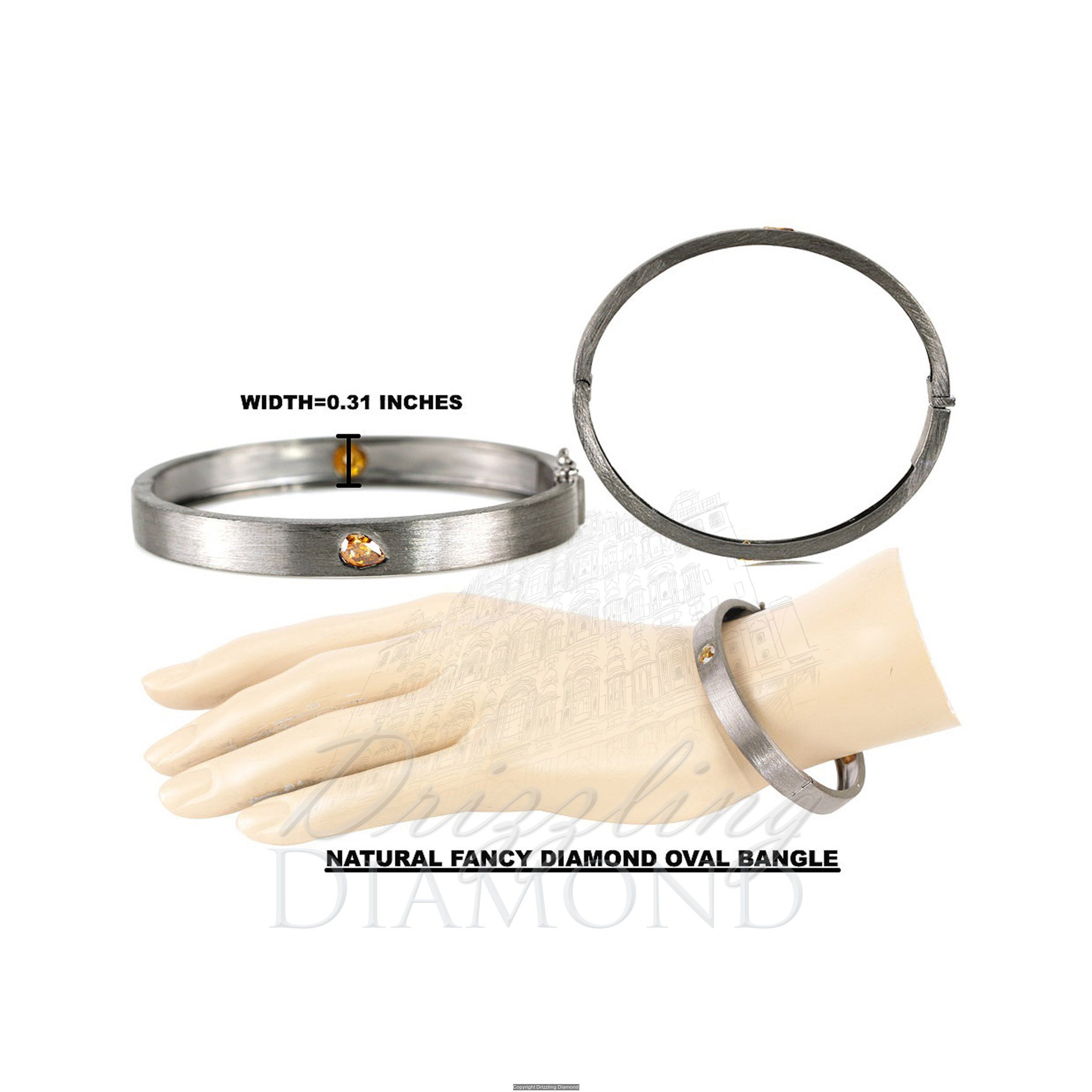 Natural Diamond Oval Bangle925 Sterling silver JewelryPave | Etsy