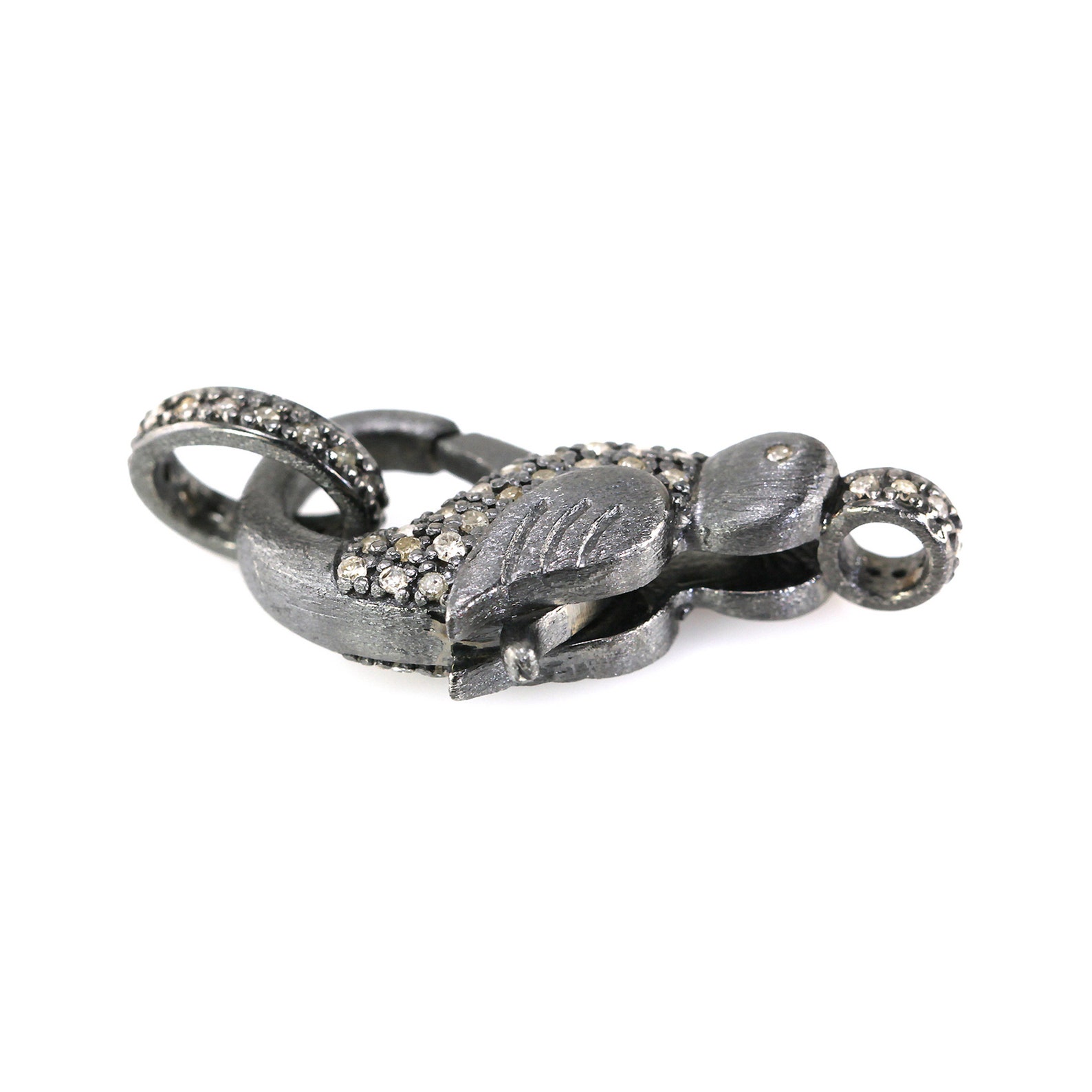 Diamond Bird Lock,pave Silver Lock,diamond Findings,lock Jewelry,pave ...