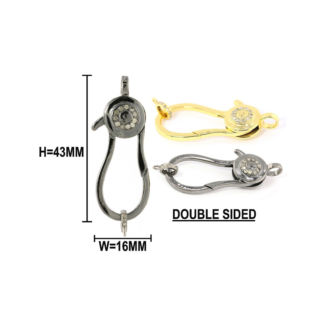 Pave Diamond Lock Connector,diamond Finding,pave Diamond Jewelry ...