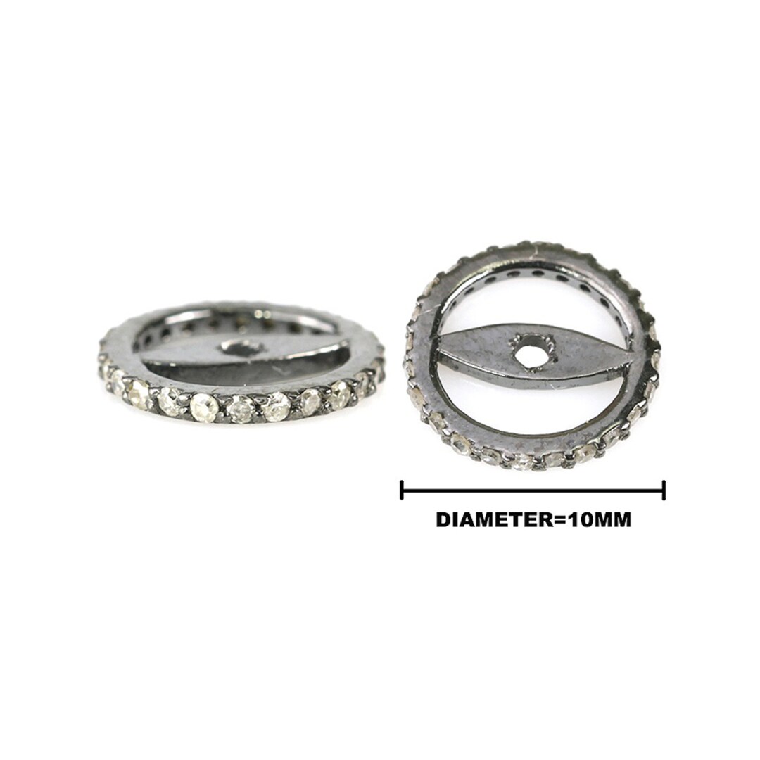 Pave Diamond Round Roundels Beads, Diamond Spacer Charm, Diamond Wheel ...