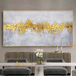 Huge Gold Abstract Painting Modern Decor Painting Gold Canvas - Etsy ...