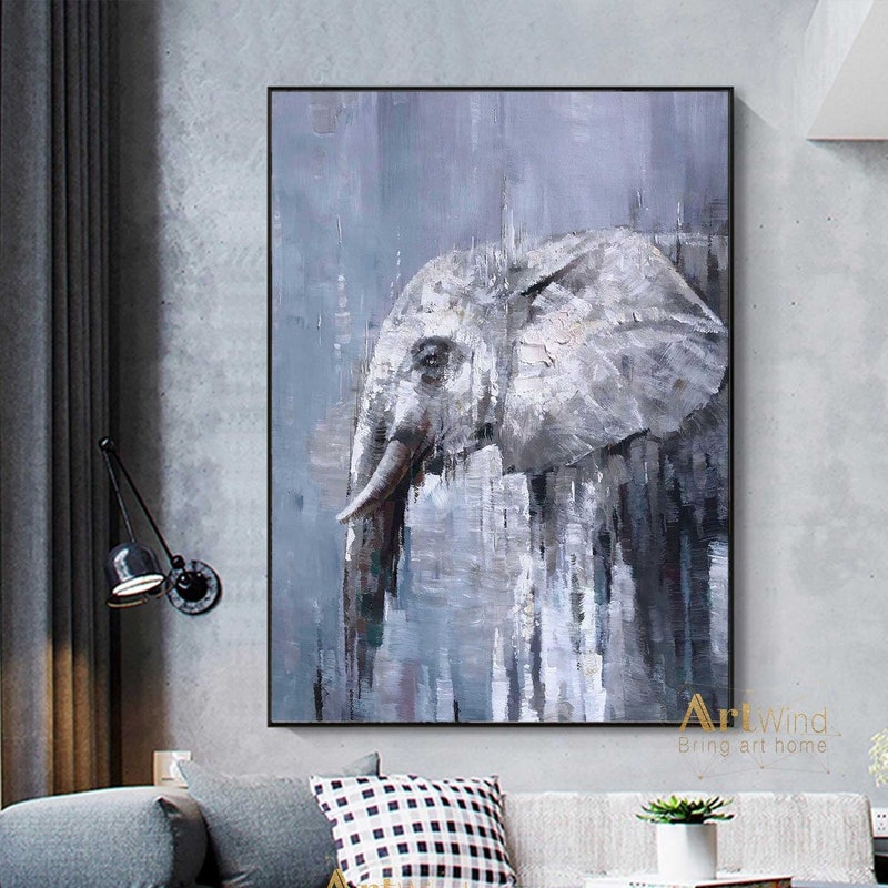 Blue Gray Elephant - Etsy
